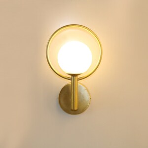 Hoop Wall Lighting - Brass Gold Wall Lamp Vanity Light Fixture, Wall ...