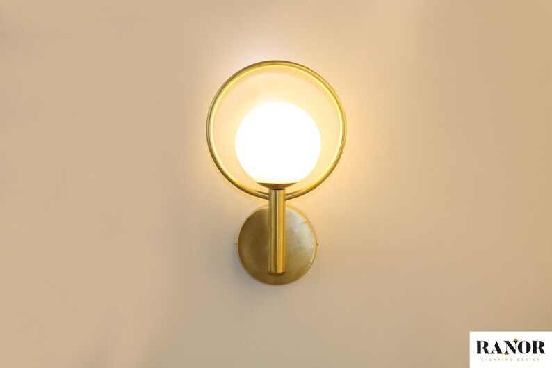 Hoop Wall Lighting Brass Gold Wall Lamp Vanity Light | Etsy