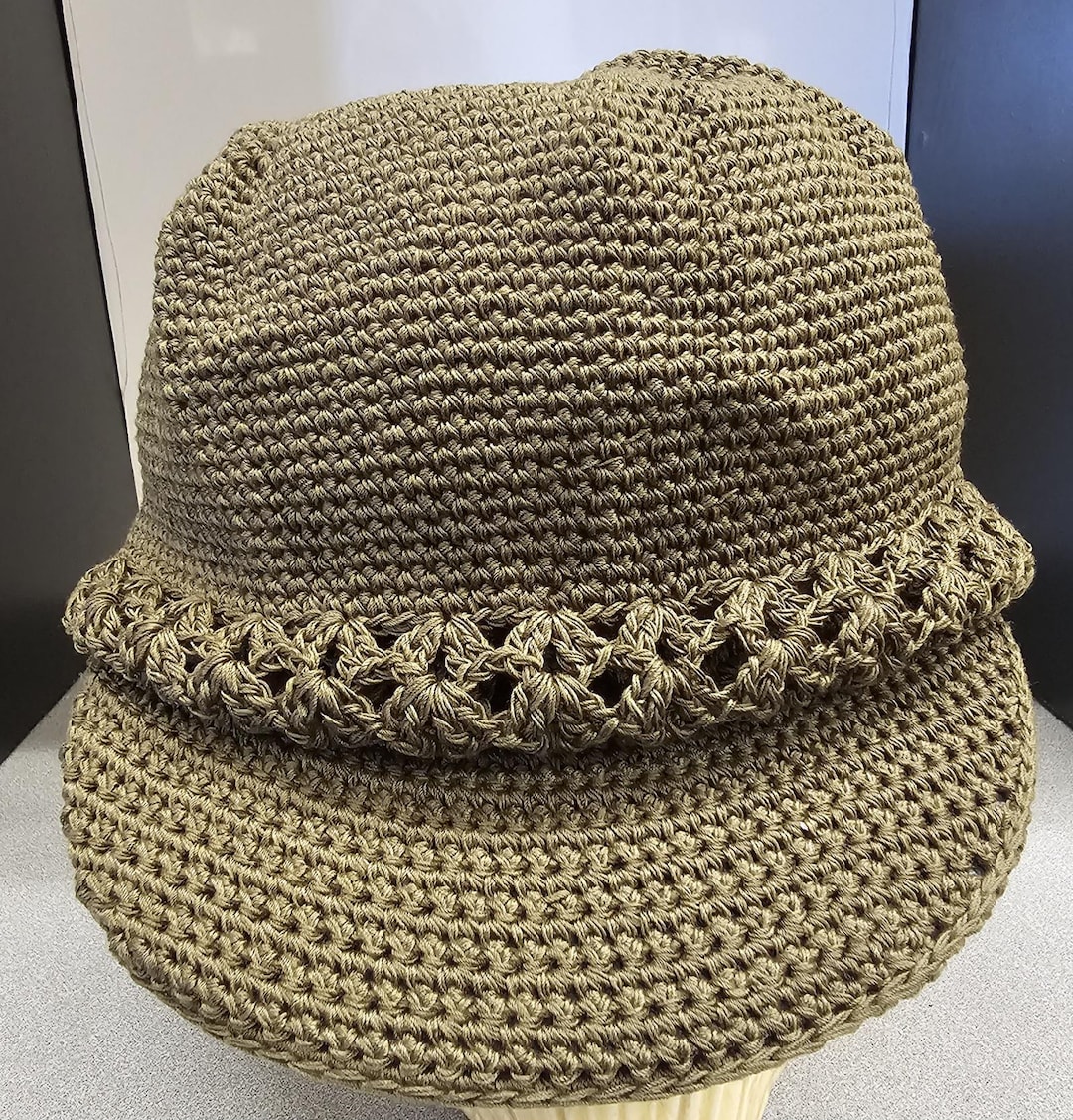 Newsboy Cap Crochet Billed Hat Fall Winter Olive Green - Etsy