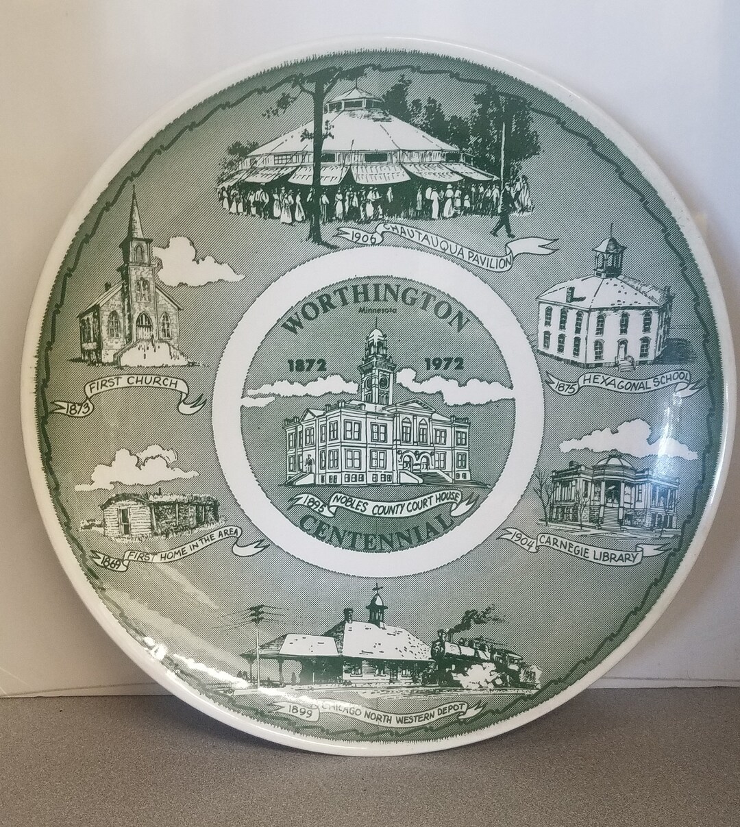 Worthington, Minnesota Centennial Celebration 1872-1972 Plaque ...