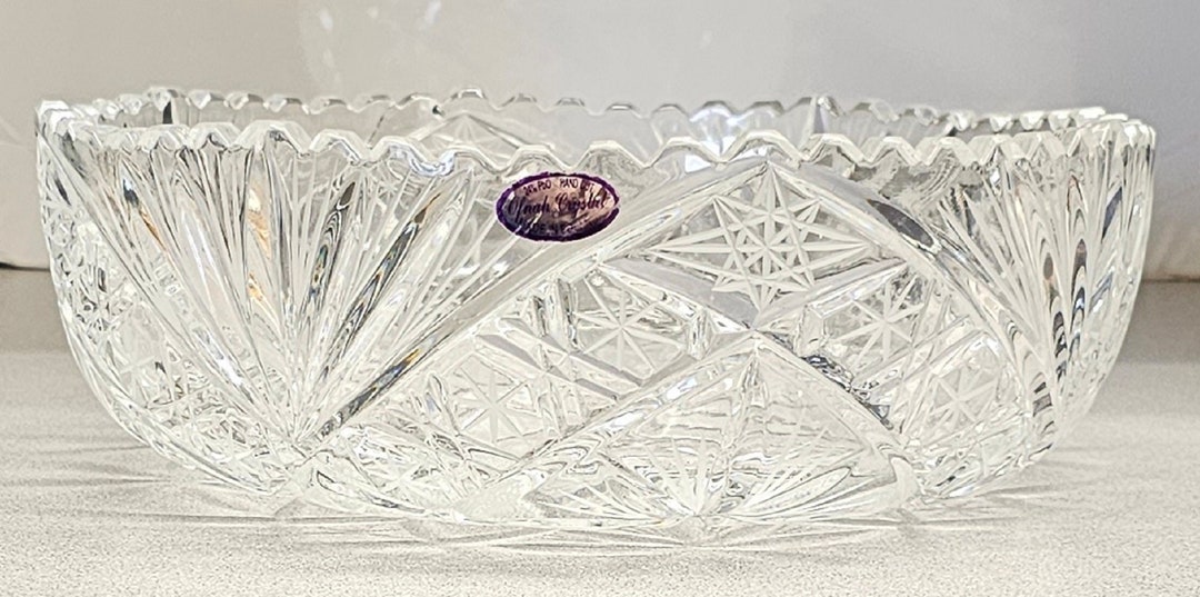 Ofnah Crystal Vintage Decorative Hand Cut Bowl 9" - Etsy