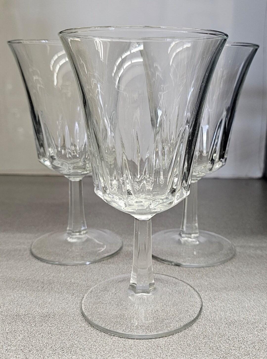 Vintage Clear Crystal Footed Wine Glasses Made in France Set of 3 - Etsy
