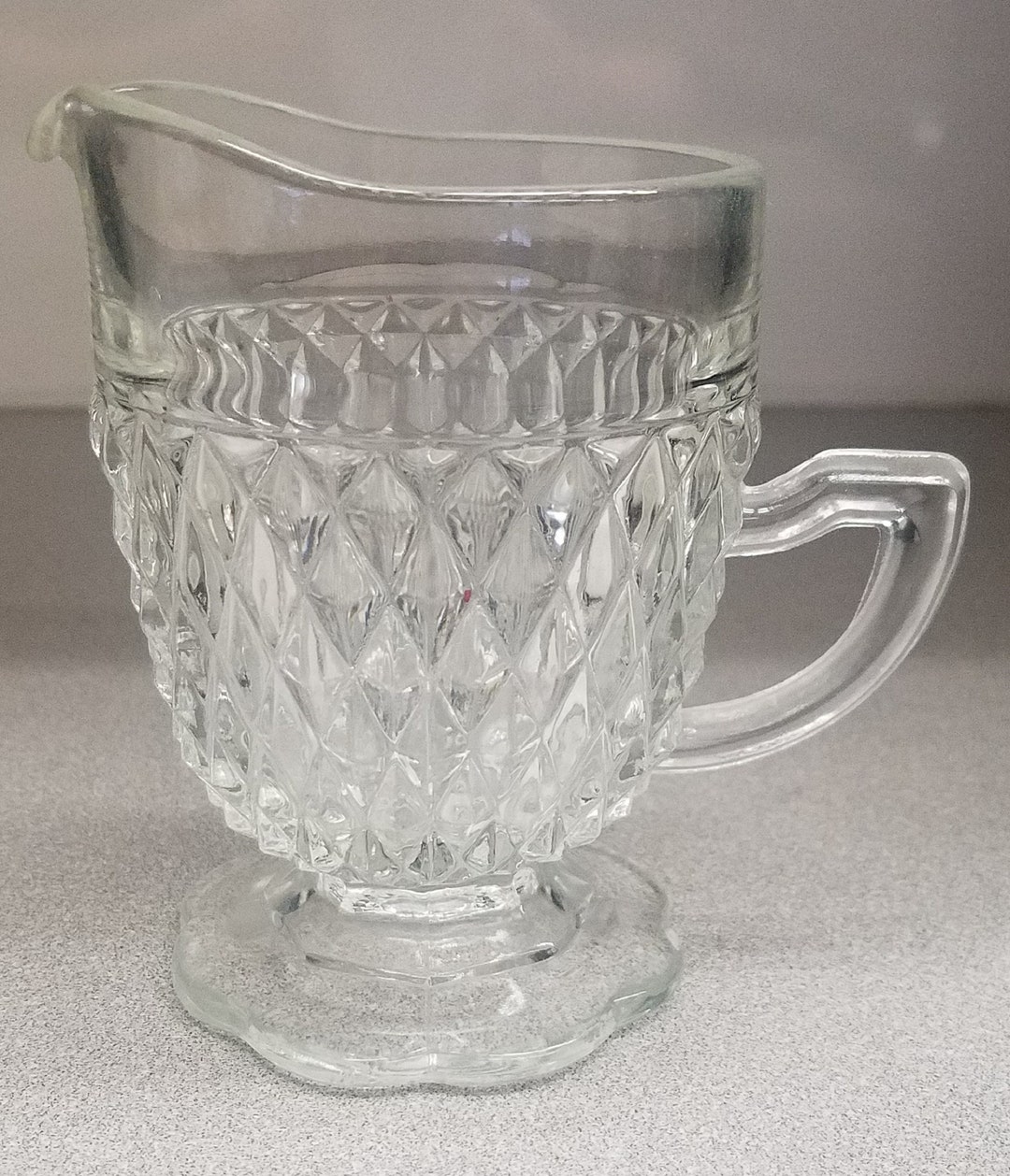 Indiana Glass Diamond Point Creamer New Vintage - Etsy