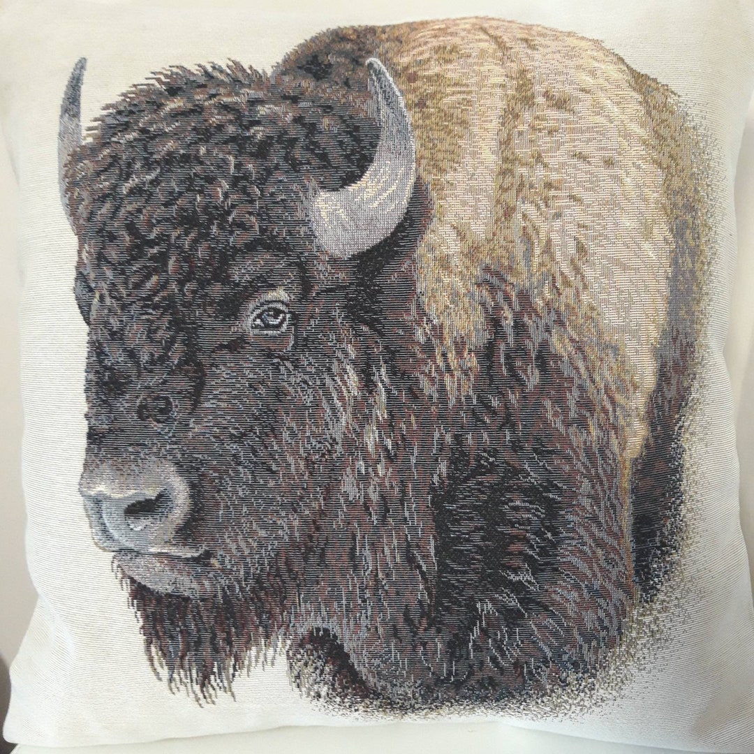 Jacquard Tapestry Cushion Cover Placed Bison Pattern 45x45 Cm. - Etsy