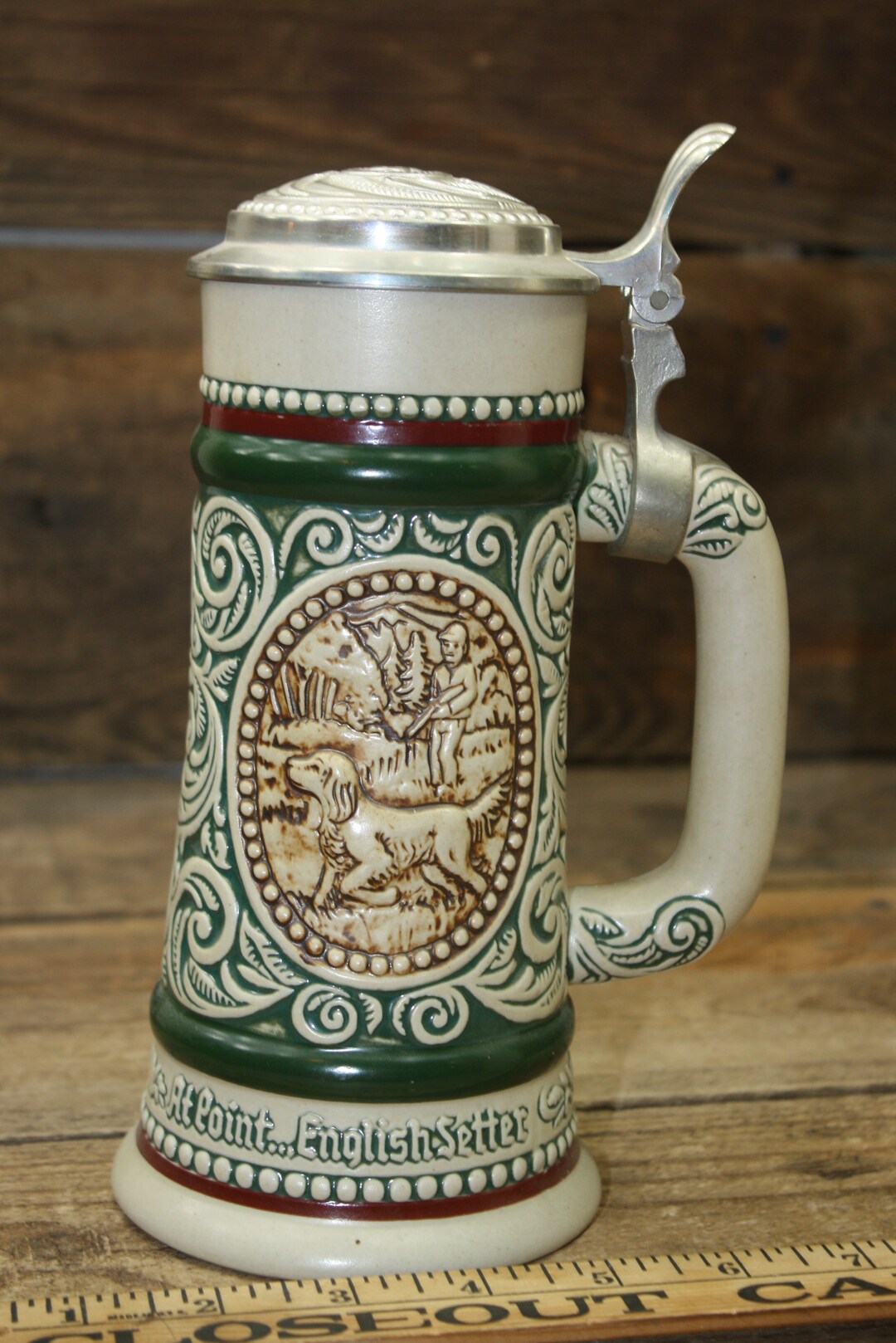 Vintage 1978 Avon Beer Stein "rainbow Trout & English Setter" Made in ...