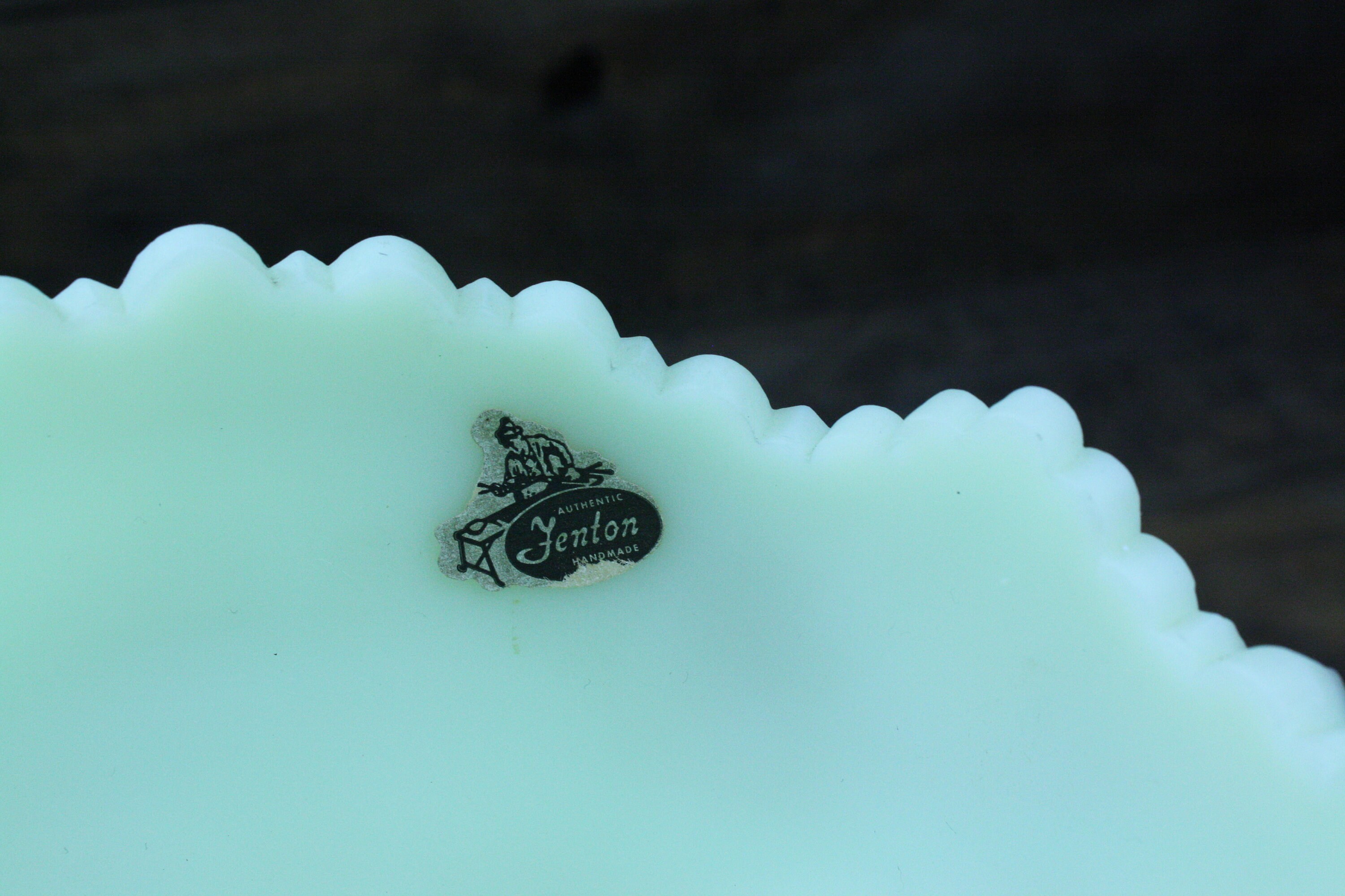 Vintage Fenton Vaseline Lime Green Pedestal Glass Compote Dish | Etsy