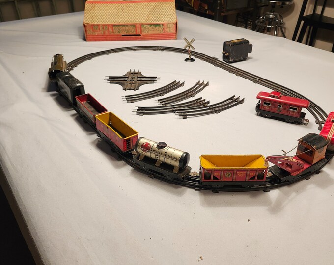 Free Shipping Marx Army Supply Train 500 Locomotive, 8 Cars, Track ...