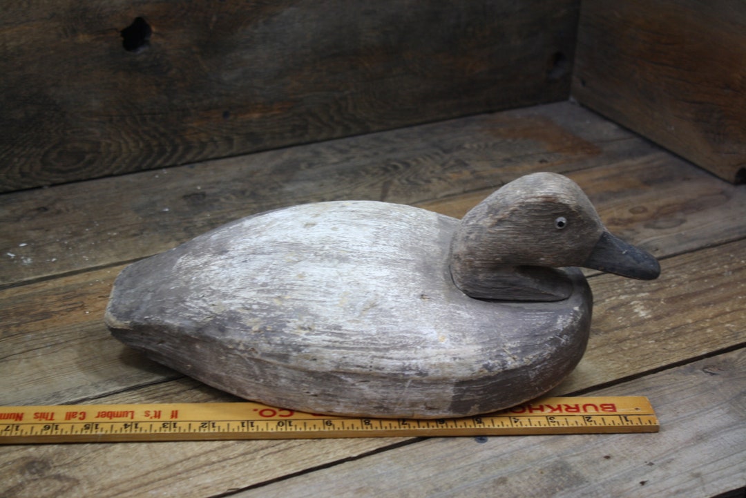 Free Shipping Balsa Wood Carved Duck Decoy Antique, Hand Painted ...