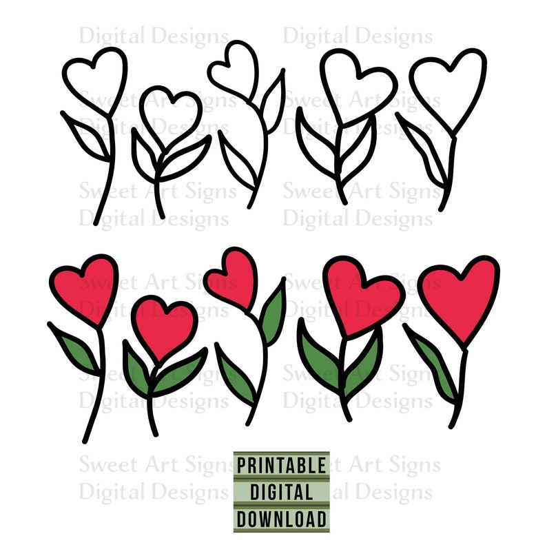 Heart Flowers SVG, Cricut Cut File, Commercial Use, Valentine Clipart ...
