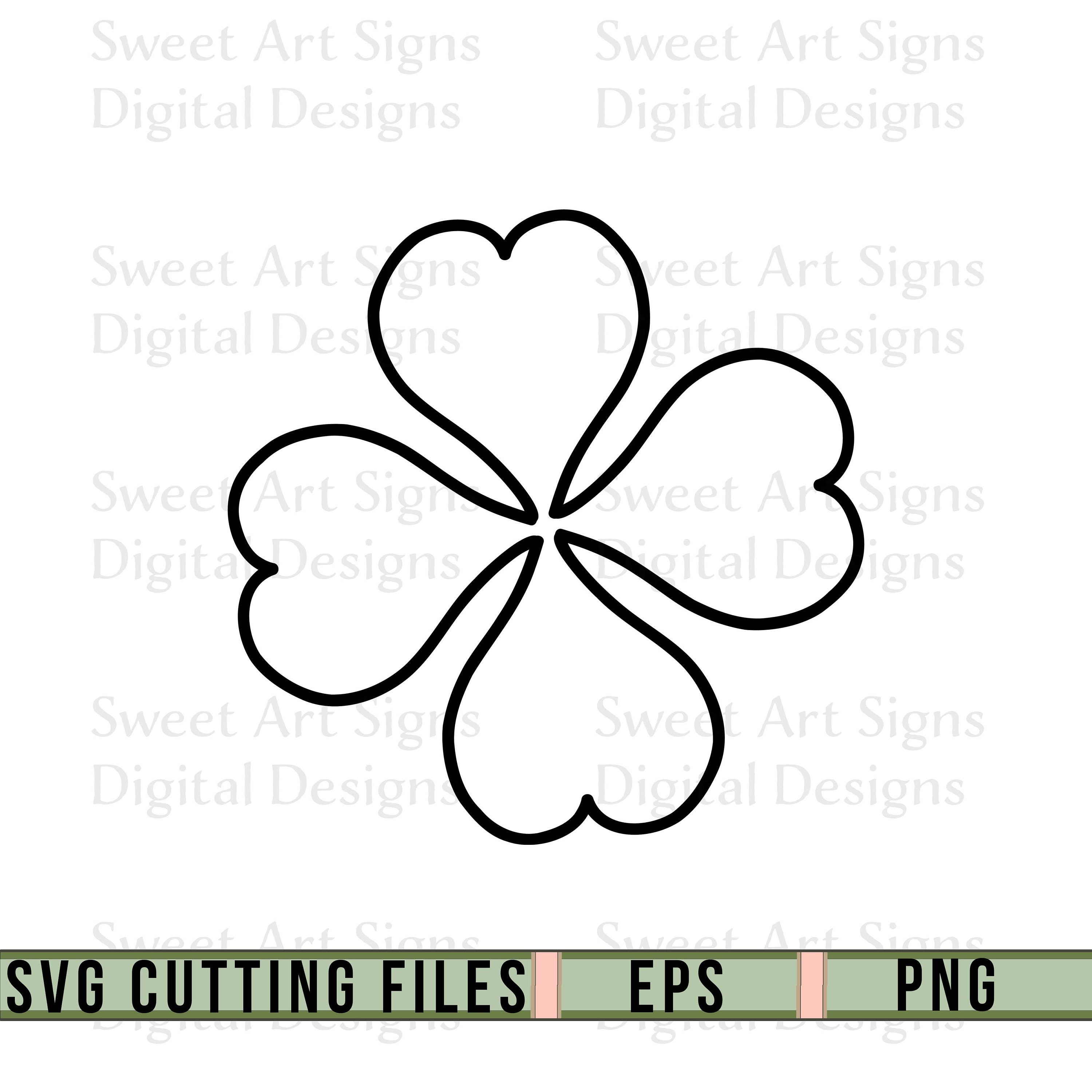SVG Single Clover Designs, Cricut Cut File, Commercial Use, Clovers ...