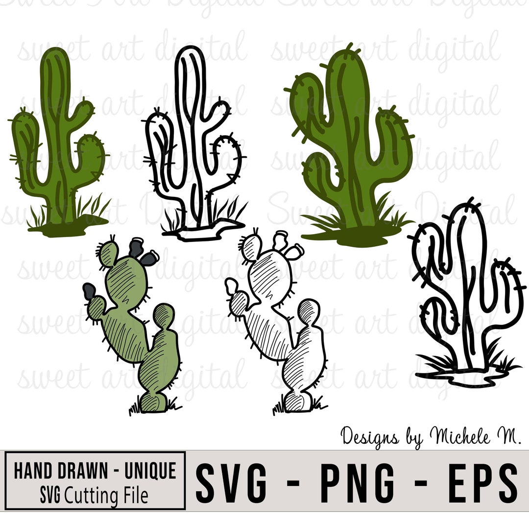 Cactus SVG, Cricut Cut File, Cactus SVG Bundle, Commercial Use, Cactus ...