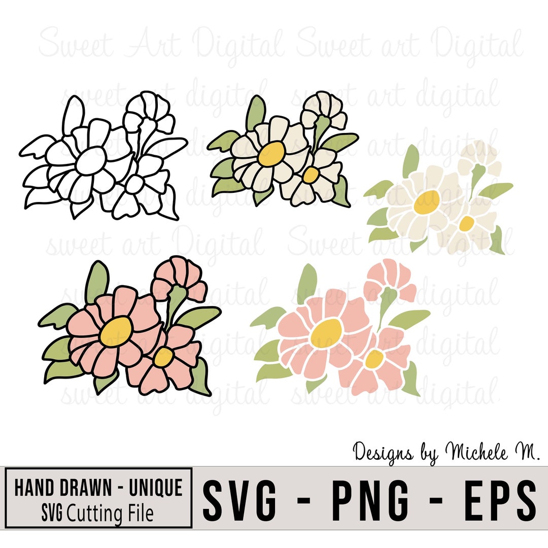 Flower SVG, Cricut Cut File, Floral SVG Bundle, Commercial Use, Floral ...