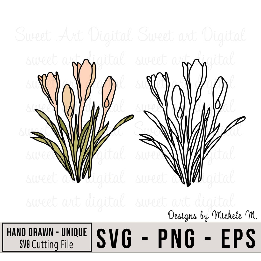 Crocus SVG Cricut Cut File Crocus SVG Bundle Commercial - Etsy