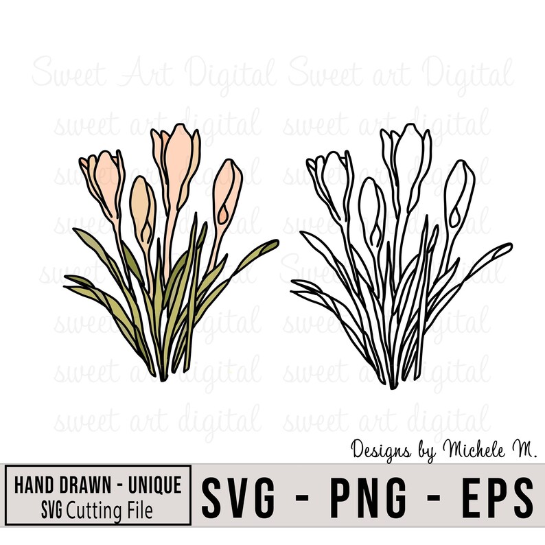 Crocus SVG, Cricut Cut File, Crocus SVG Bundle, Commercial Use, Crocus ...