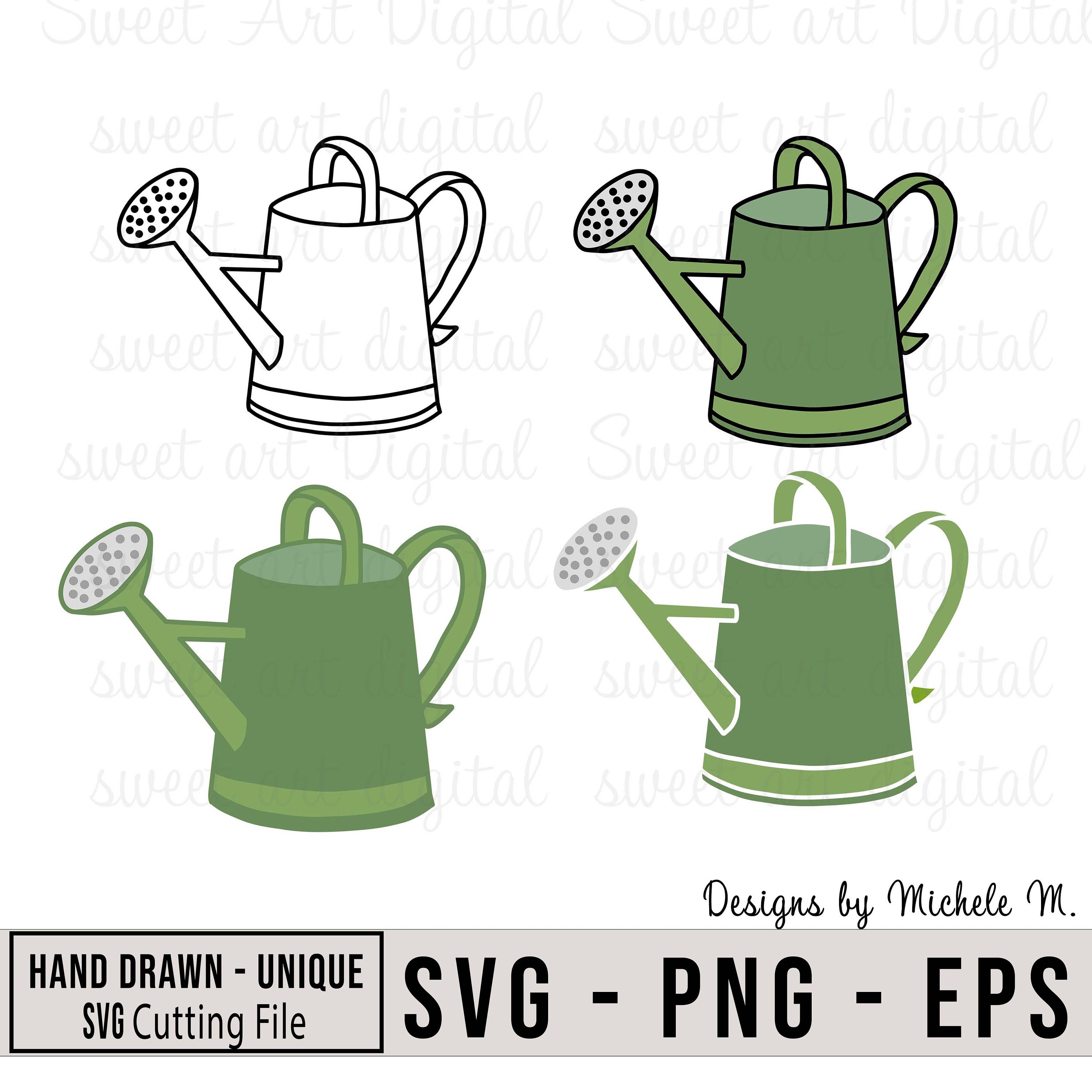 Garden Watering Can SVG, Cricut Cut File, Watering Can SVG Bundle ...