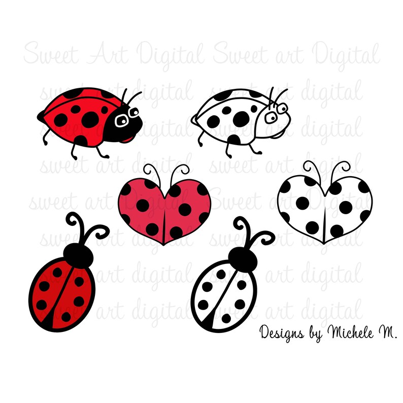 Ladybug SVG Bundle, Cricut Cut File, Hand Drawn Ladybug, Commercial Use ...