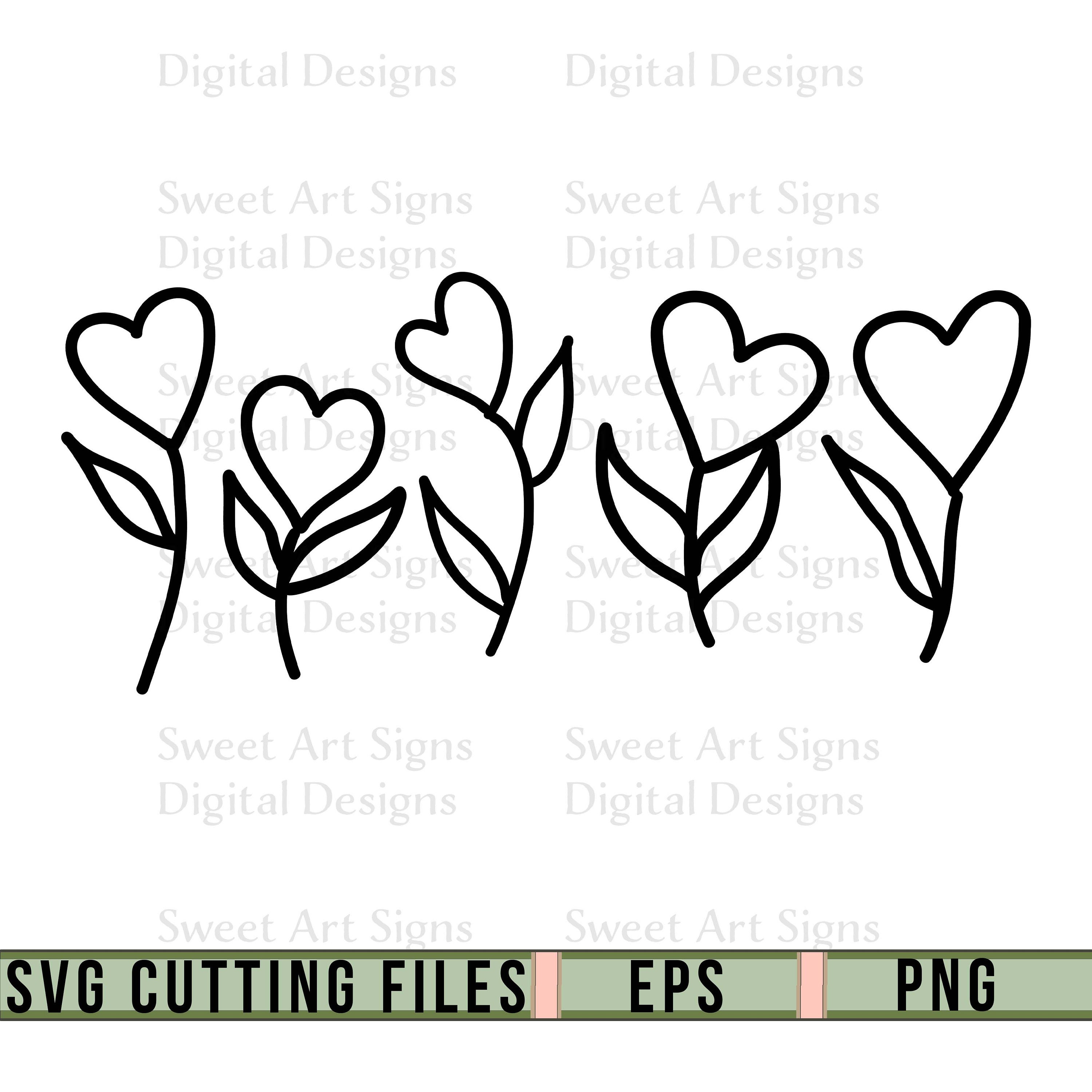 Heart Flowers SVG, Cricut Cut File, Commercial Use, Valentine Clipart ...