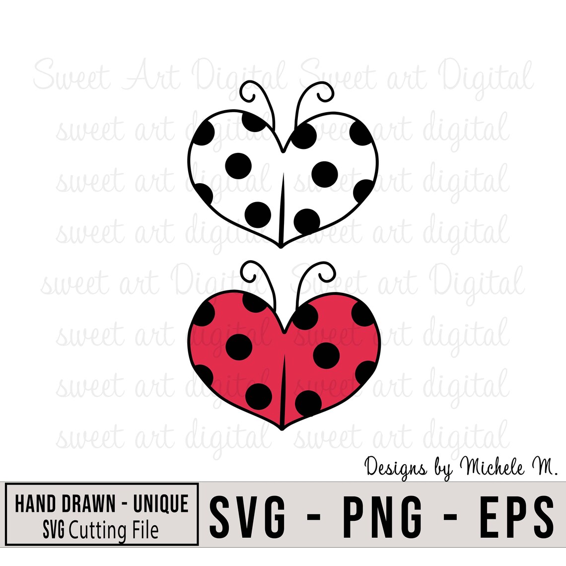 Ladybug SVG Bundle, Cricut Cut File, Hand Drawn Ladybug, Commercial Use ...