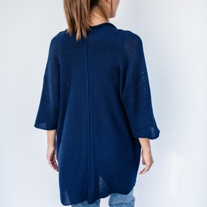 A Long Navy Blue Cardigan - Etsy