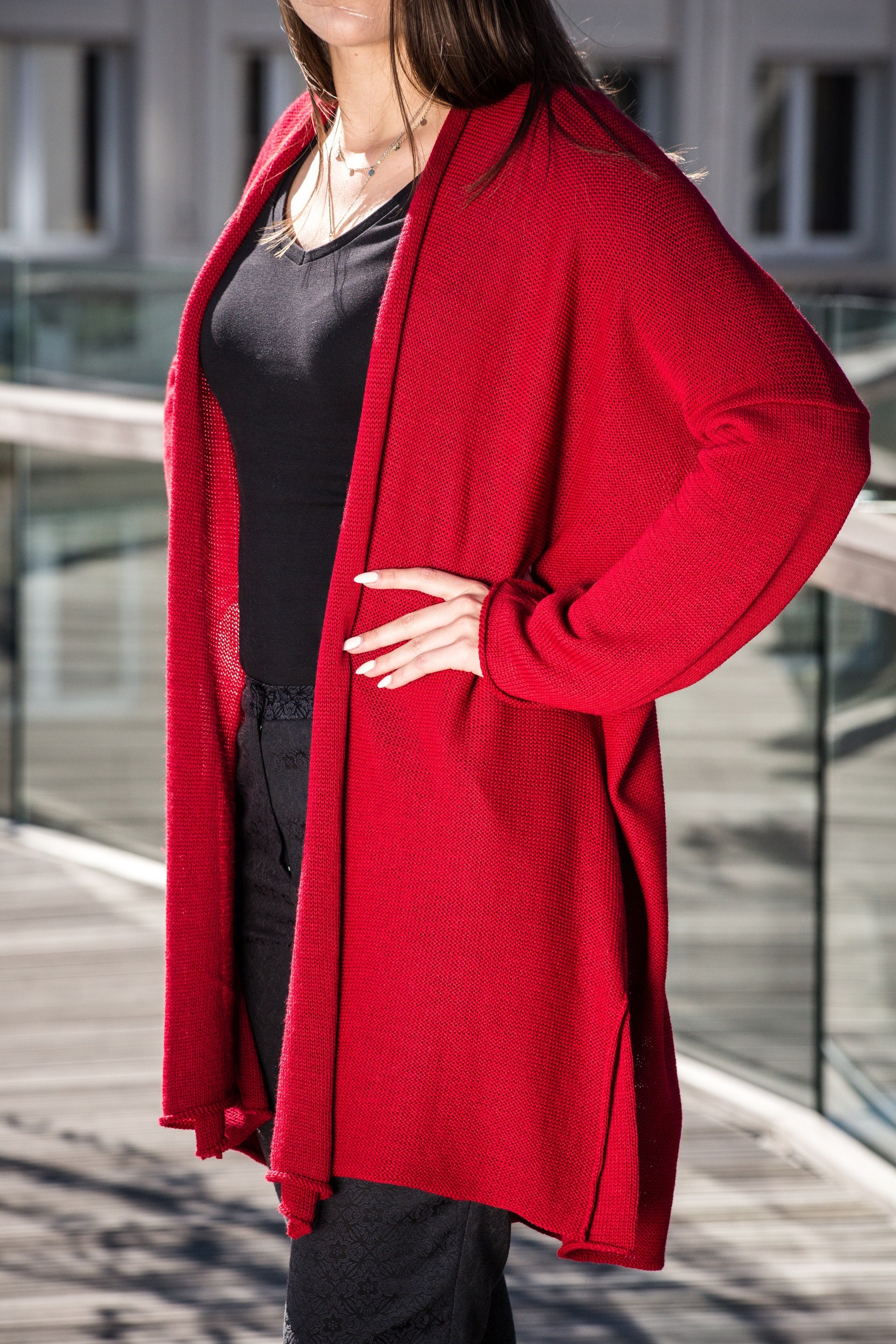 Women's Red Cardigan - Etsy