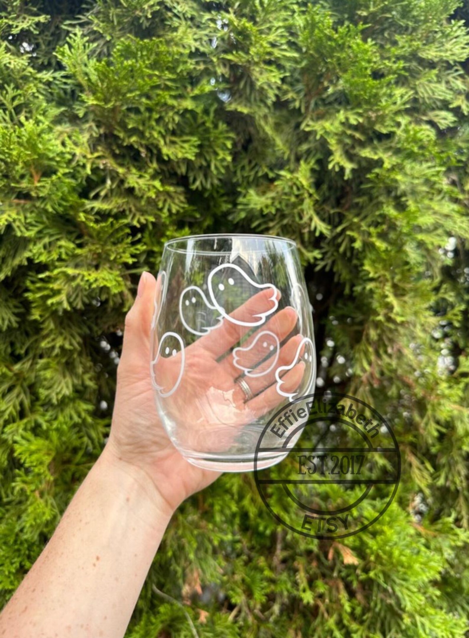 Spooky Wine Glass, Ghost Wine Glass, Wine Glass, Cute Wine Glass ...