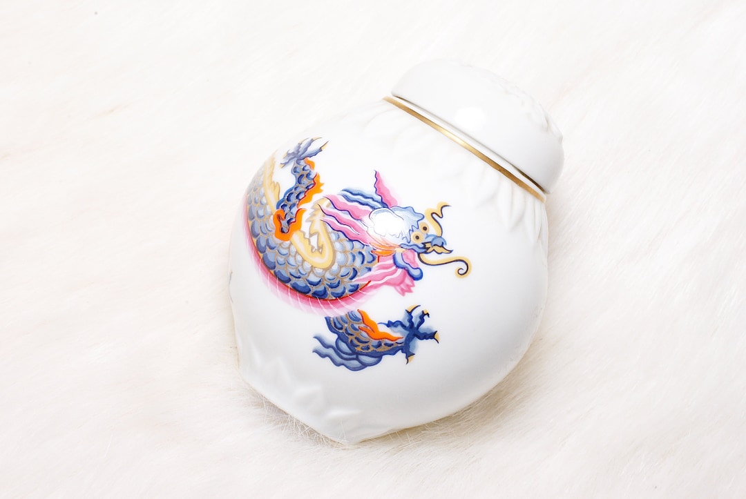Vintage Collectible Golden Dragon Ginger Jar Candle With Lid Arden Co ...