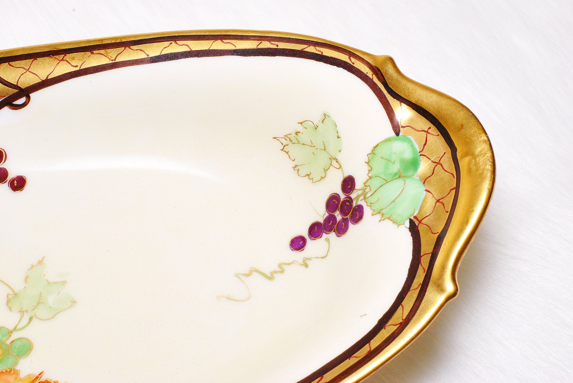 Antique Collectible T&V Limoges France Pickard Artist Signed Grape Oval ...