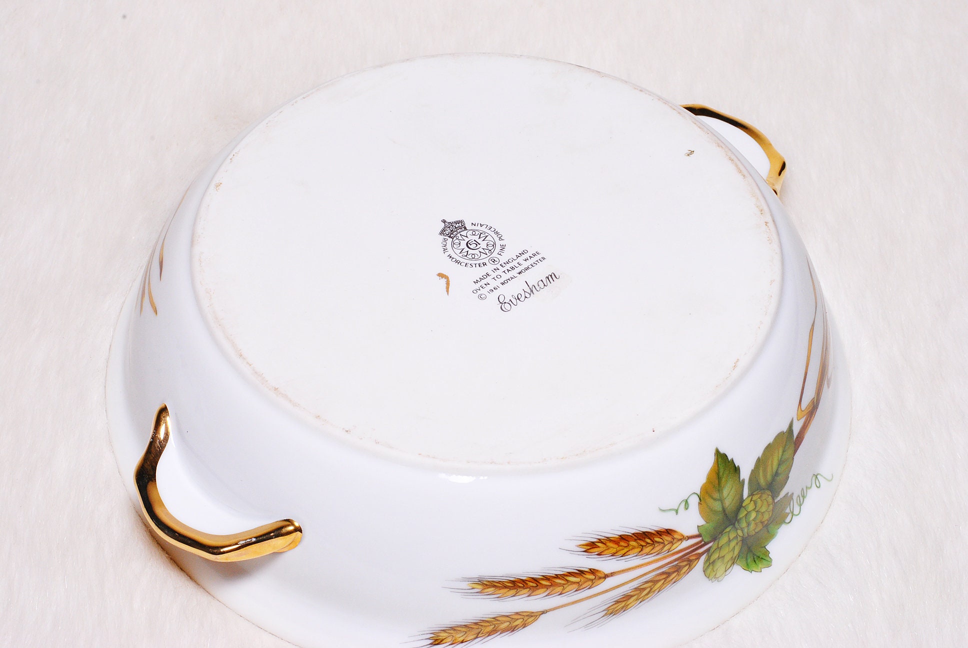 Vintage Collectible England Royal Worcester Evesham Gold Handles ...