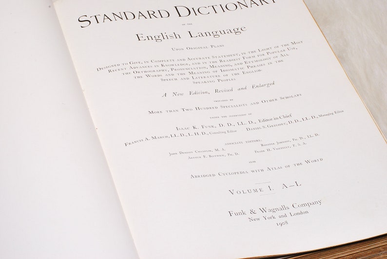 Antique Collectible Standard Dictionary of the English Language Upon ...