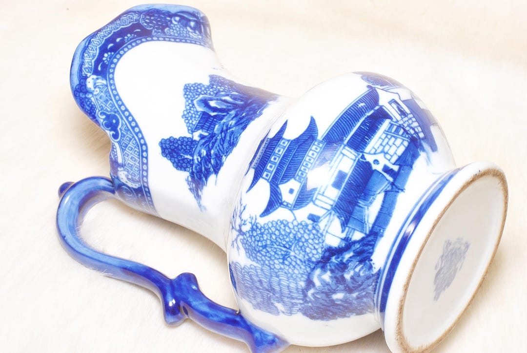 Vintage Collectible Victoria Ironstone Transfer Ware Flow Blue White ...
