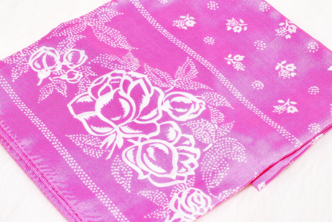 Vintage Collectible Pink Floral Rose Bandana Pattern Style Scarf - Etsy