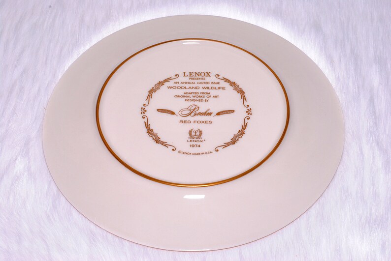 Vintage Collectible Lenox 1974 Red Foxes Boehm Design Decor Plate - Etsy