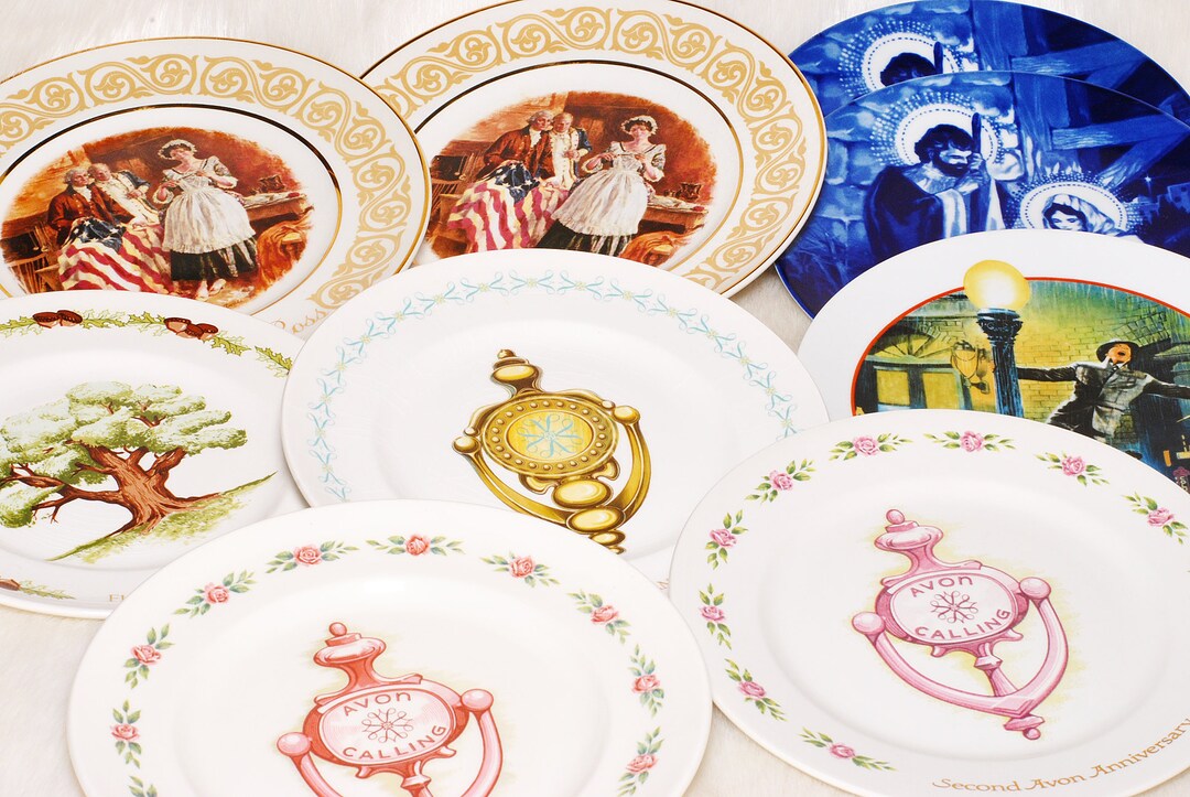 Vintage Collectible Avon Sigle Release Collection of 9 Plates - Etsy