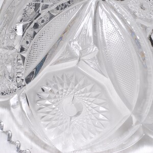 Vintage Collectible Daisy Button Pattern Crystal Clear Cut Glass Bowl ...