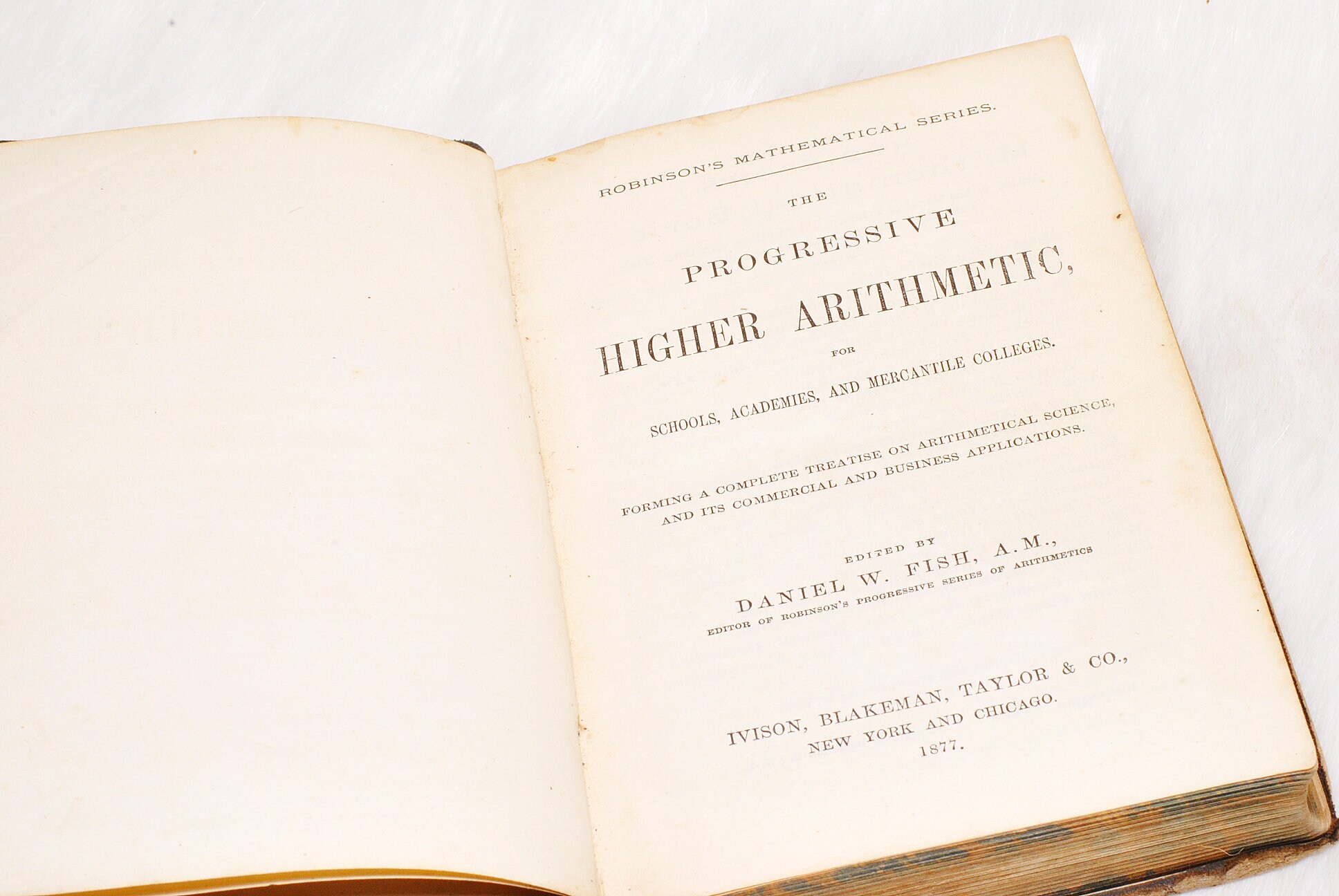 Antique Collectible Robinsons Series Progressive Higher Arithmetic 1877 ...