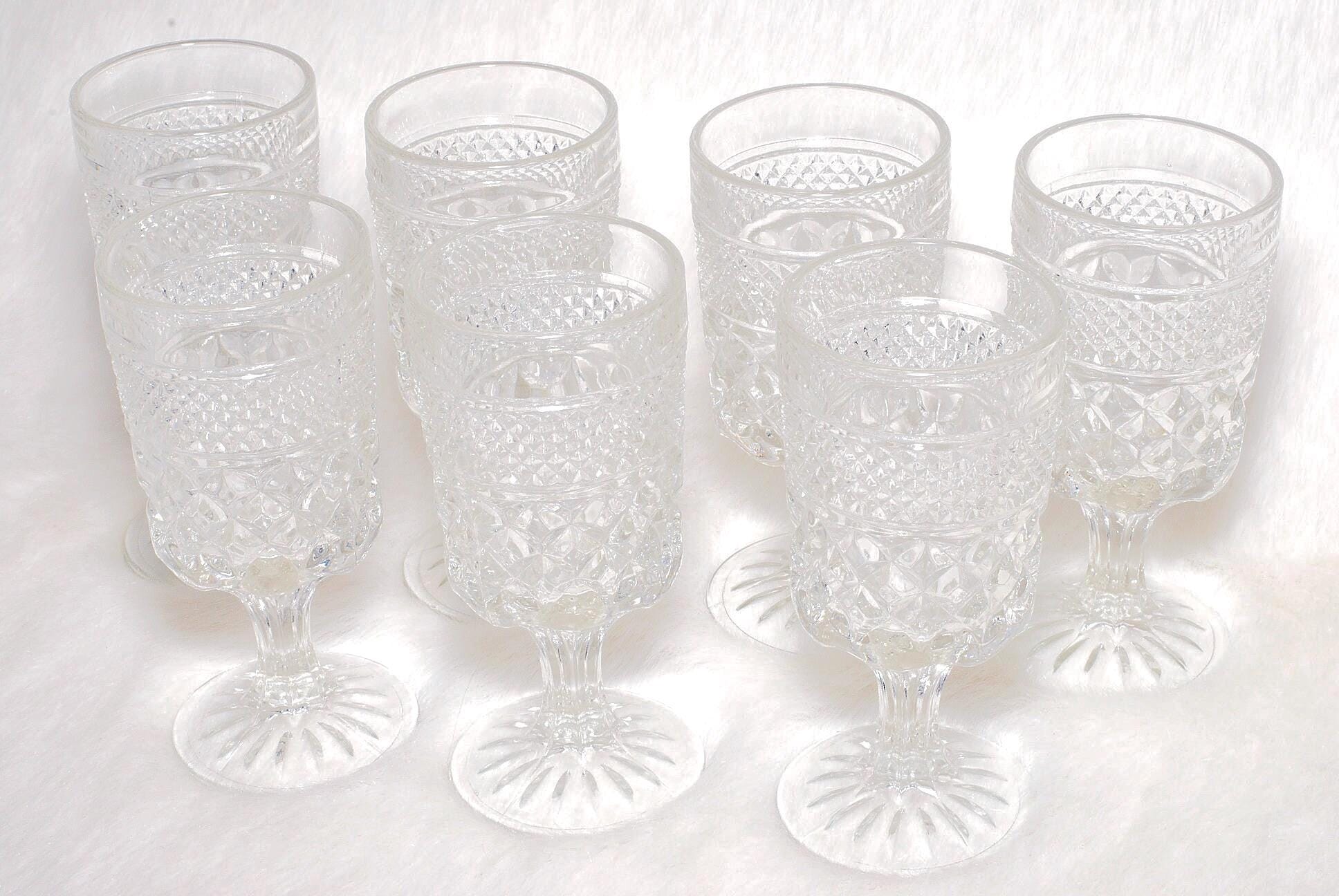 Vintage Collectible 7 Anchor Hocking Wexford Pressed Diamond Clear ...