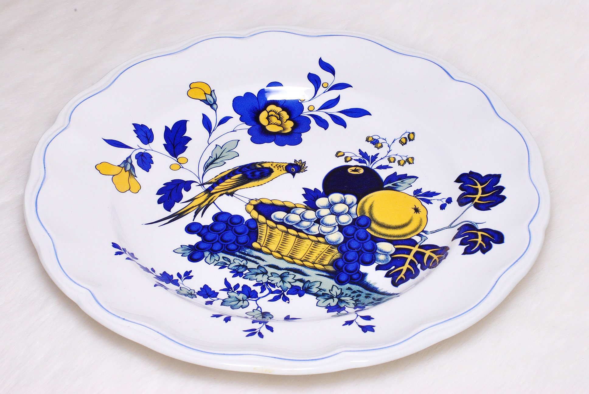 Vintage Collectible Spode Blue Bird Made in England Bone China Dinner ...