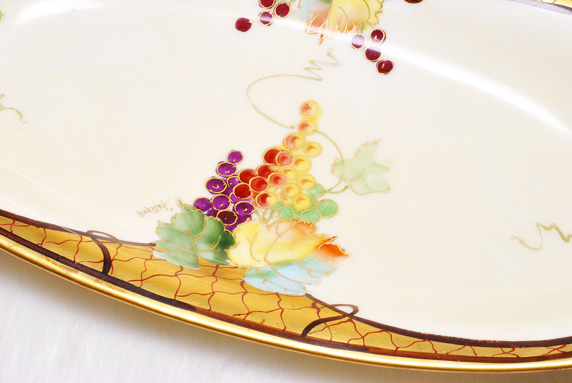 Antique Collectible T&V Limoges France Pickard Artist Signed Grape Oval ...