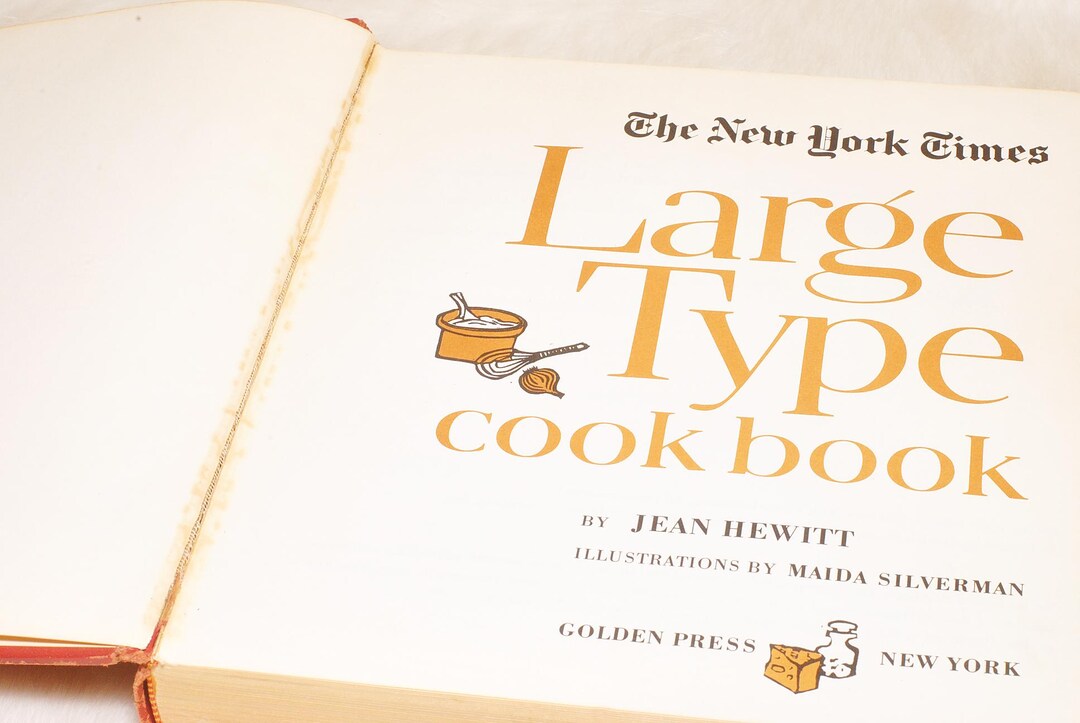 Vintage Collectible New York Times Jean Hewitt Large Type 1968 Cookbook ...