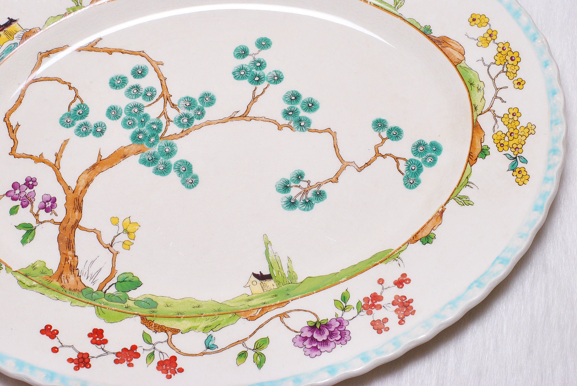 Vintage Collectible Myott Staffordshire England Oval Canton Pattern ...