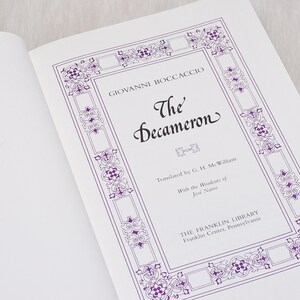 Vintage Collectible the Decameron Giovanni Boccaccio Franklin Library ...