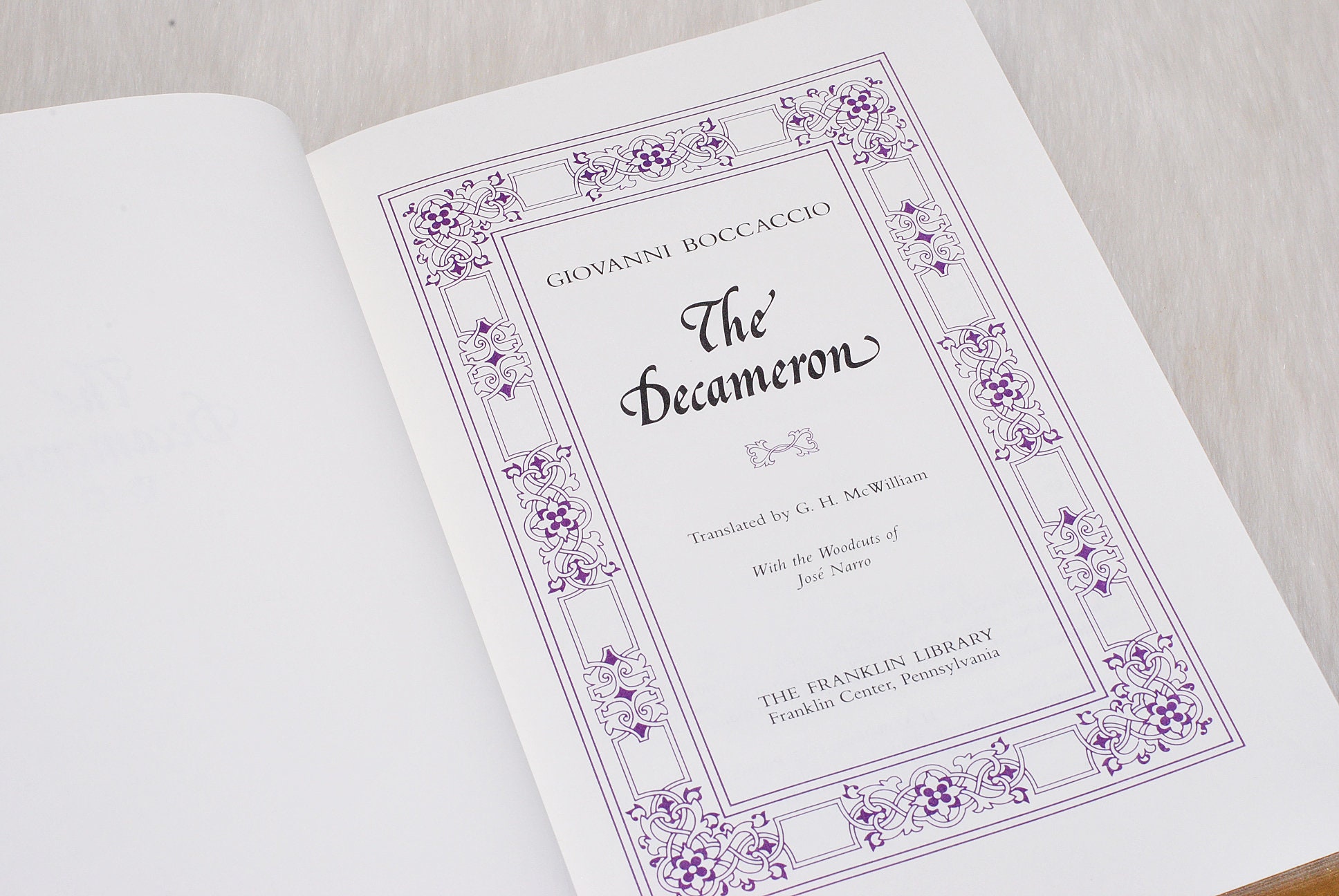Vintage Collectible the Decameron Giovanni Boccaccio Franklin Library ...