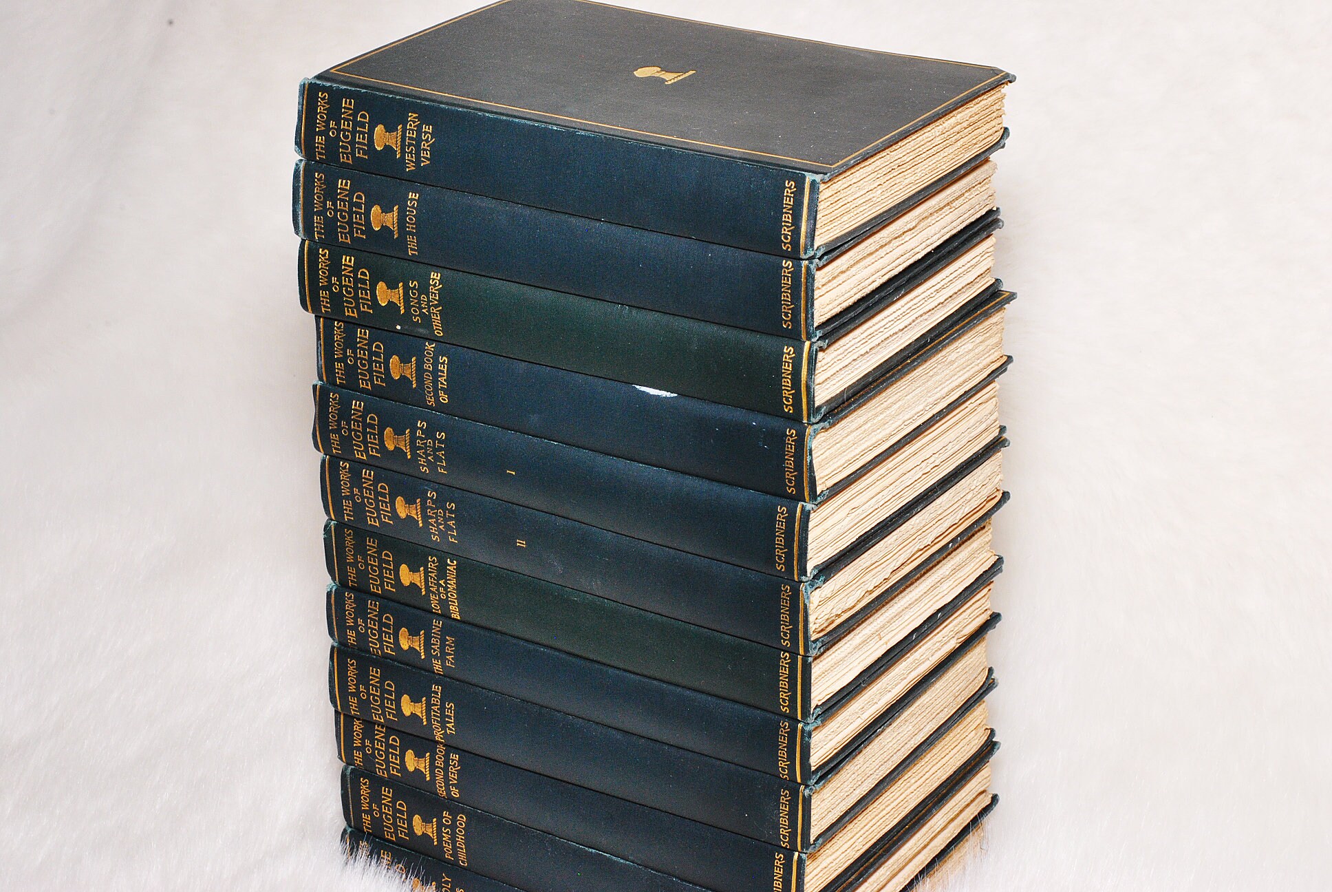 Antique Collectible 12 Volume Book Set the Works of Eugene Fields 1903 ...
