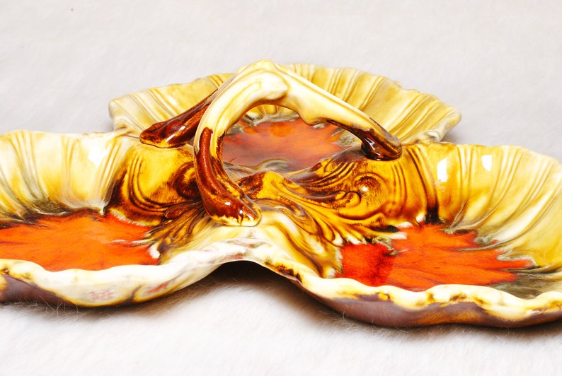 Vintage Collectible Marcia of California Pottery 3 Sided Handle Serving ...