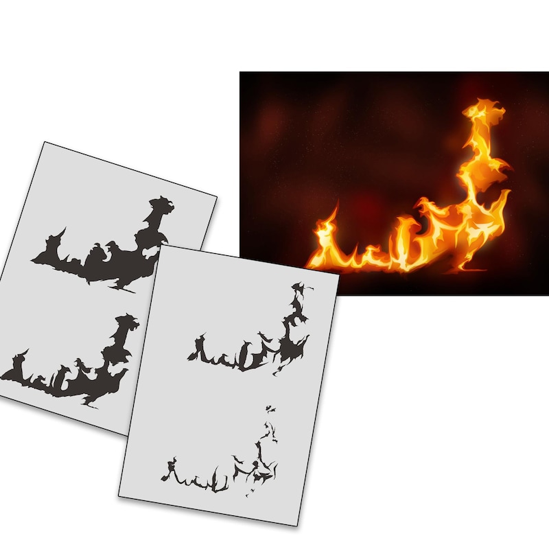 Flame Stencil for Painting - Etsy