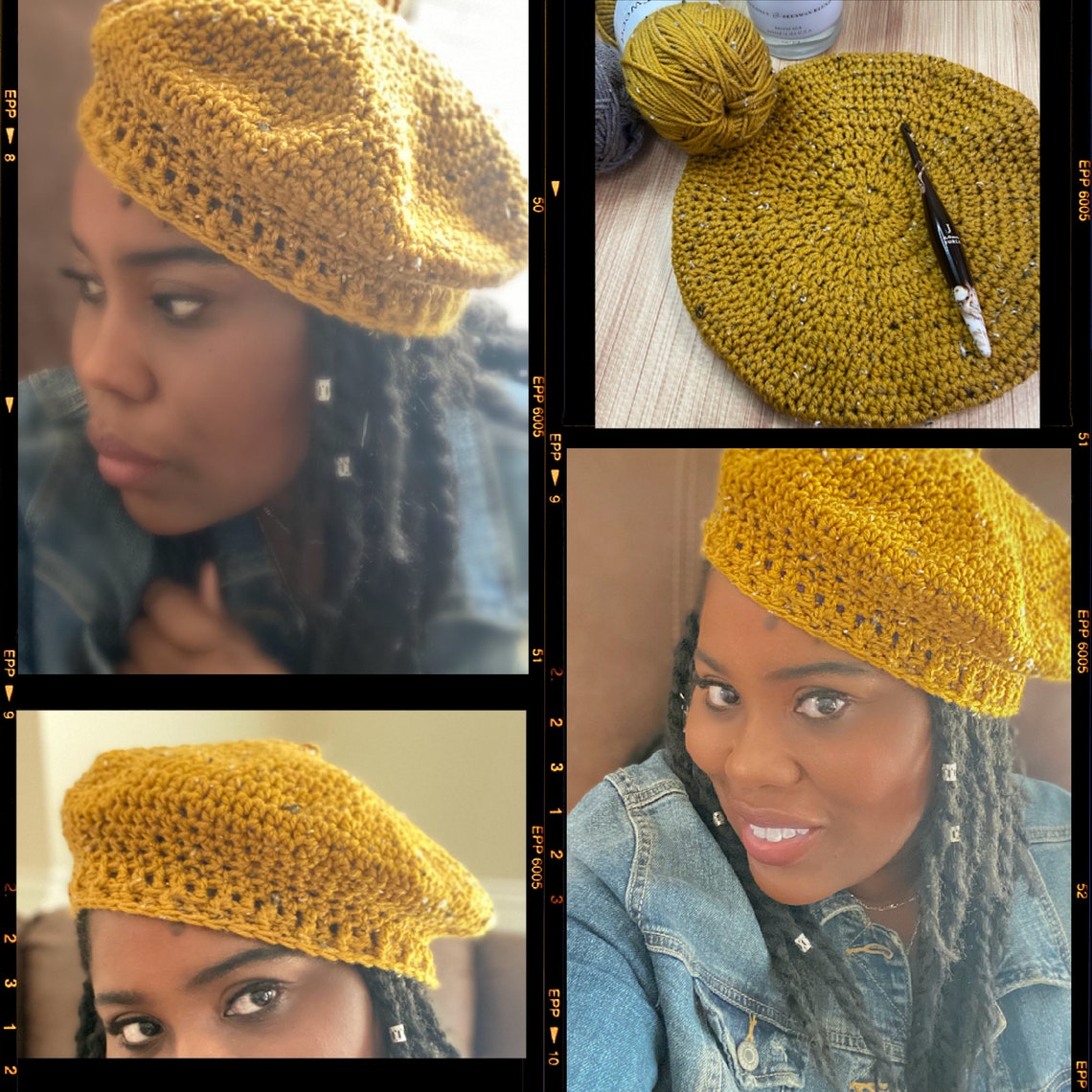 Crochet Beret/easy Crochet Beret/crochet Tam/crochet Tam, Tam/sunburst ...