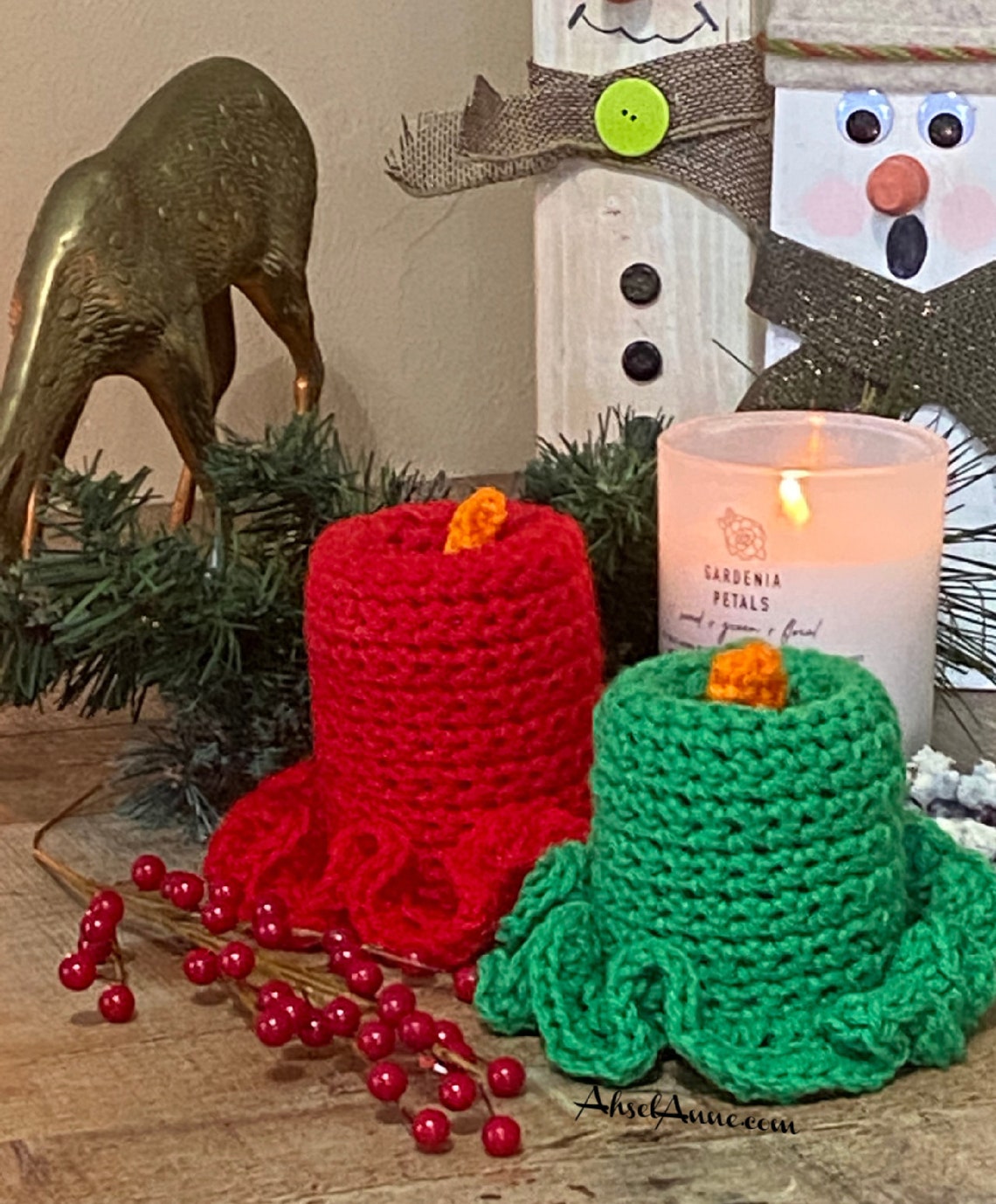 Crochet Vintage Candles| Crochet Candles| Crochet Holiday Decor ...