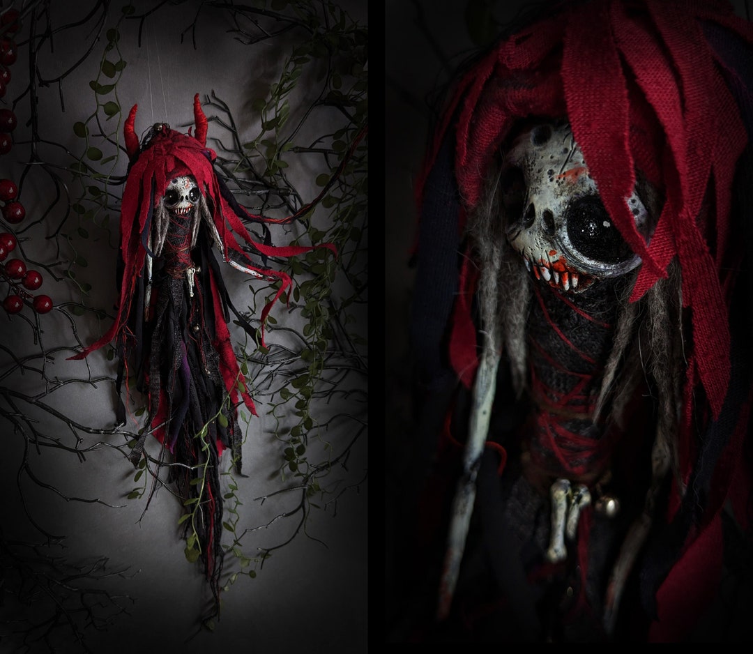 Little Red Hunting Hood Witchy Home Decor, Halloween Decor, Cryptid ...