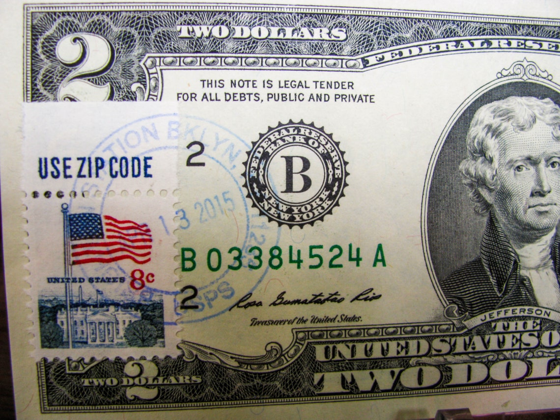 Two Dollar Bill paper Money US 2 Dollar Stamps federal - Etsy