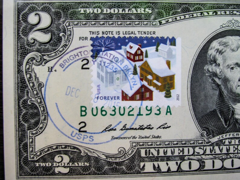 Two Dollar Note paper Money US federal Reserve 2 Dollar | Etsy